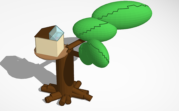 3D design The Big house, the mini-treehouse - Tinkercad