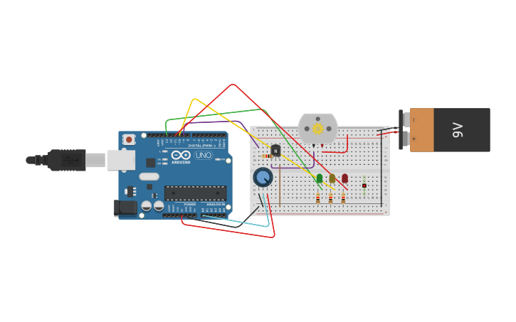 Circuit design Motor 9V | Tinkercad