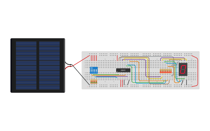 Circuit design Display de 7 segmentos de cátodo común - Tinkercad
