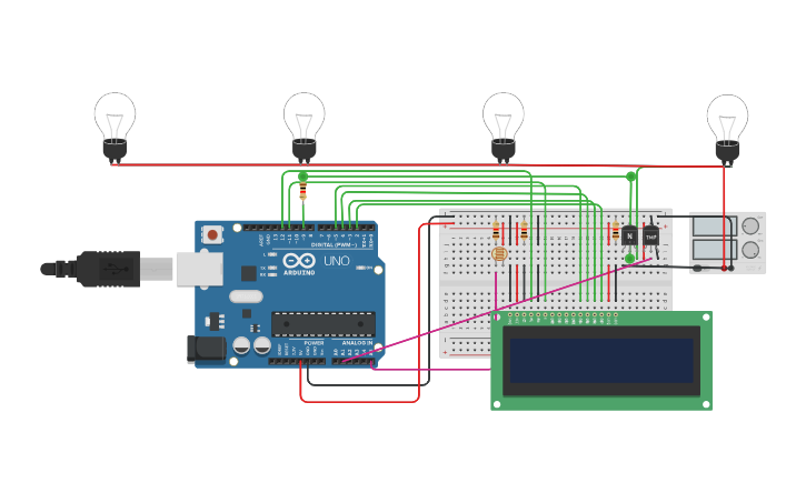 Circuit design smart street light - Tinkercad