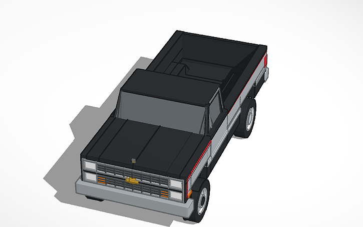 3D design 1984 Chevy Silverado Black and Gray - Tinkercad