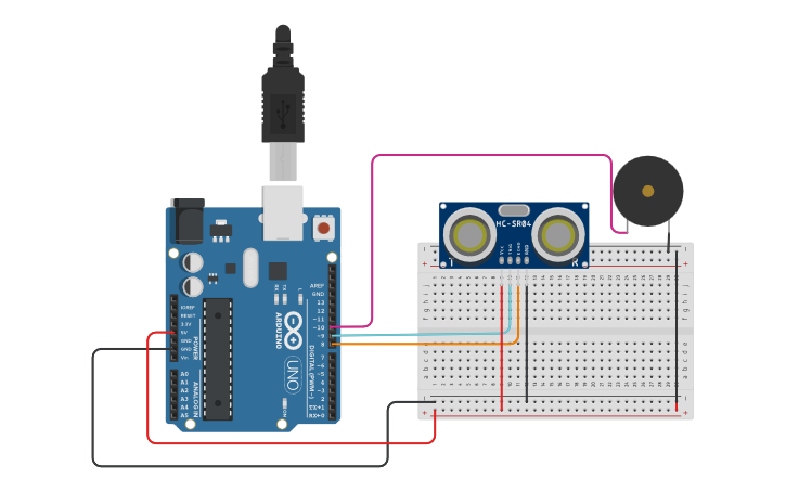 Circuit design Sensor de aproximidad - Tinkercad