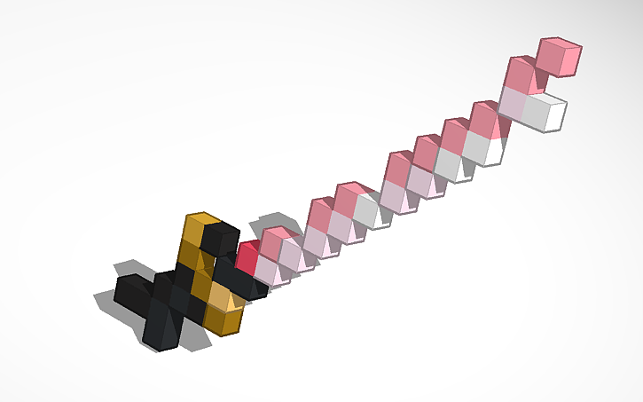 3D design my Master's Katana from minecraft Dungeons broke | Tinkercad
