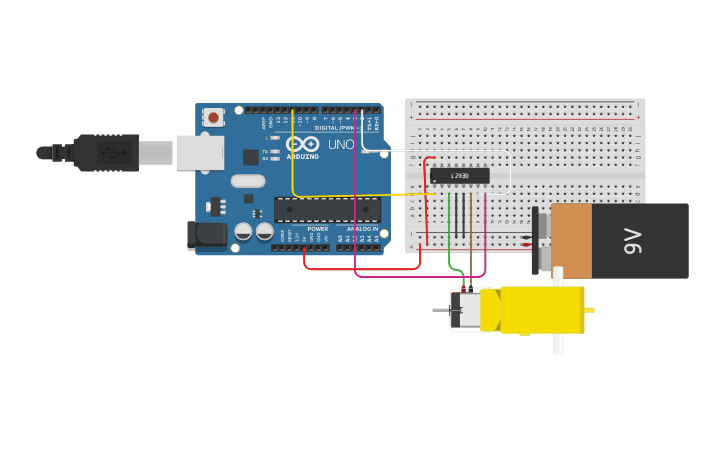 Circuit design Motor DC | Tinkercad