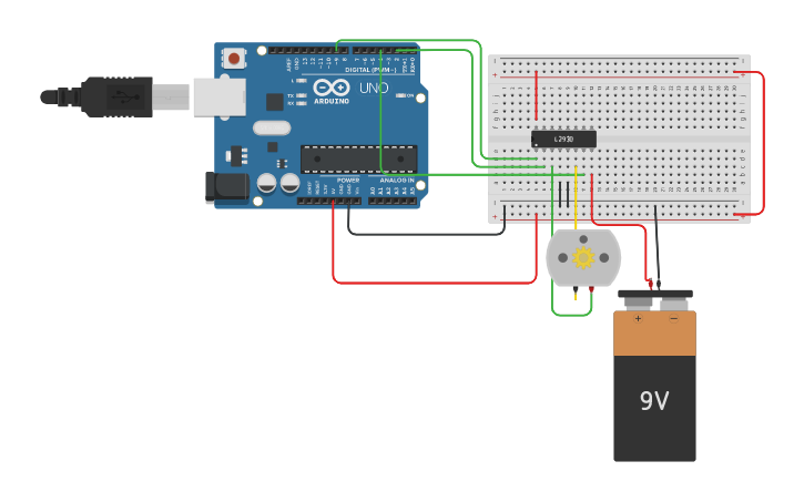 Circuit design L293D | Tinkercad