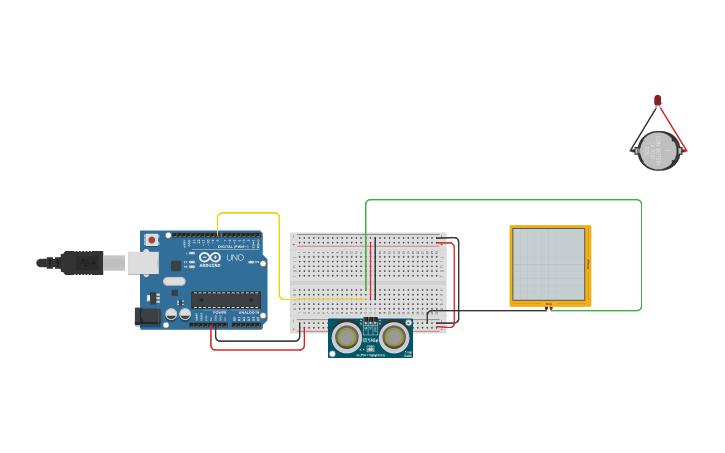 Circuit design Ultrasonic Distance Sensor | Tinkercad