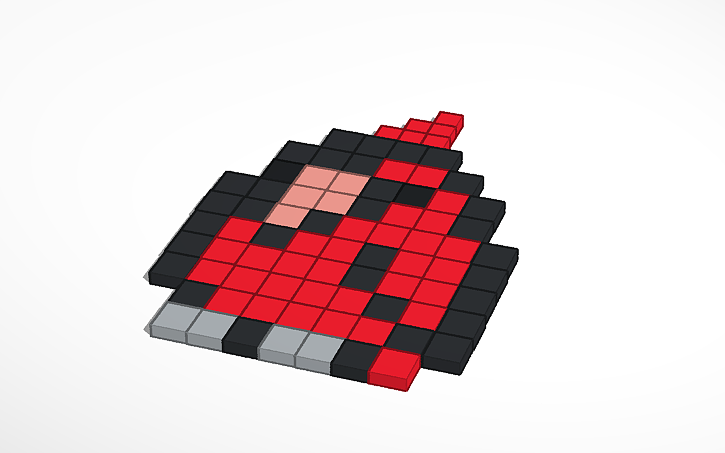 3D design Cardinal Mini-Bird Pixel Art | Tinkercad