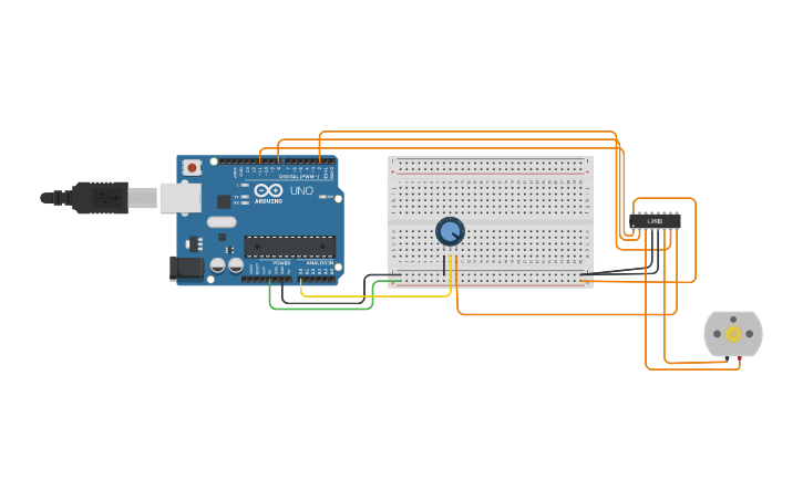 Circuit design 1818015_Tugas Motor DC | Tinkercad