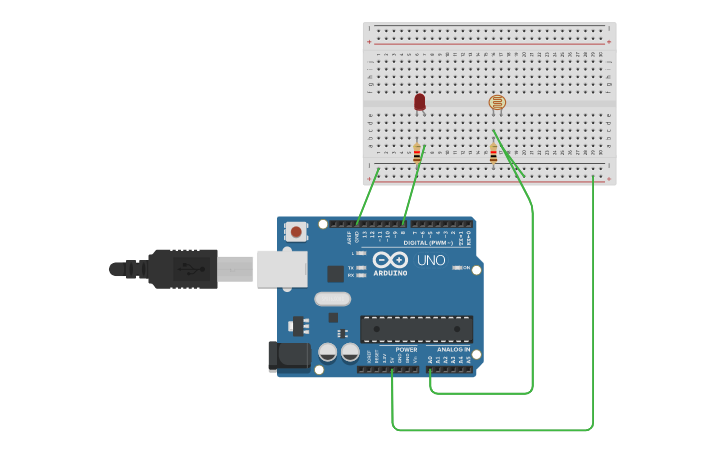 Circuit Design Sensor Cahaya Tinkercad
