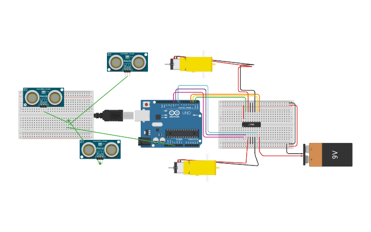 Circuit design Robot - Tinkercad