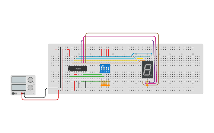 Circuit design Convertidor Analogo a Digital - Tinkercad
