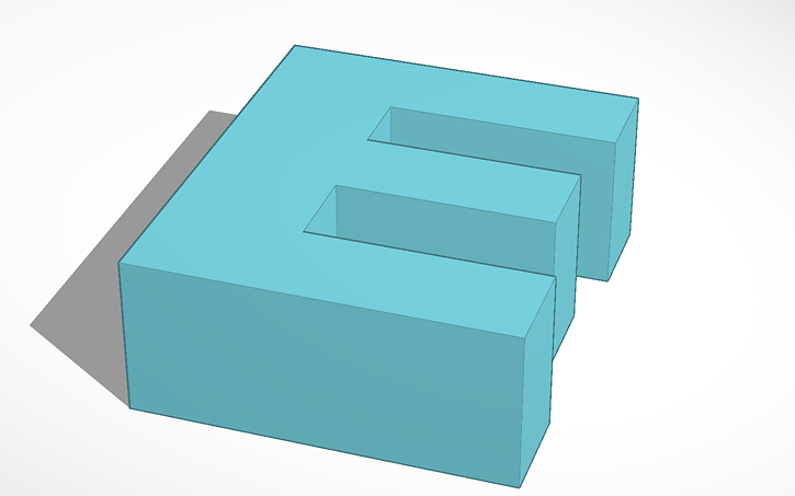 3D design Letter E - Tinkercad