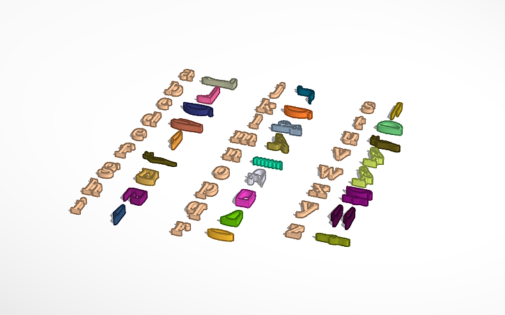 3D design Hieroglyphic Alphabet - Tinkercad