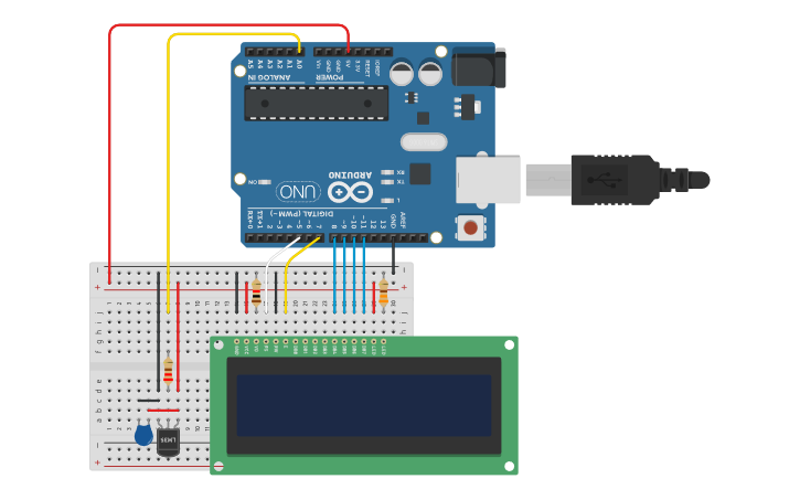 Circuit design 38 - Température - Capteur LM35DZ | Tinkercad
