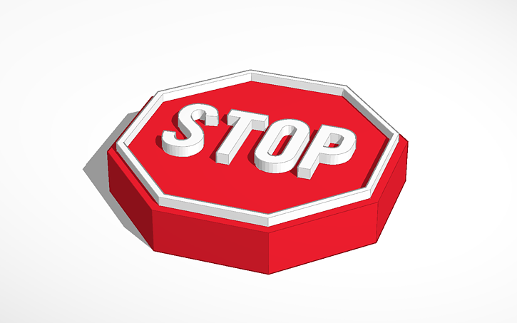 3D design stop sign - Tinkercad