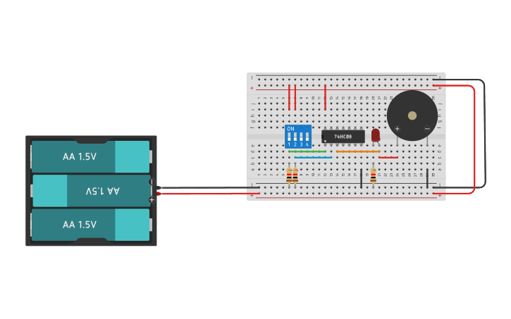 Circuit design Puerta AND - Tinkercad