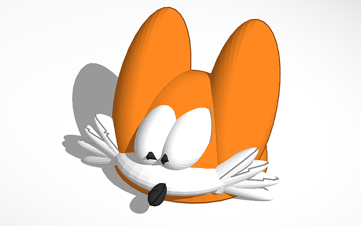 3D design TAILS head creepy | Tinkercad