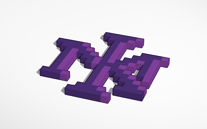3D design 8 bit Master Kid logo - Tinkercad