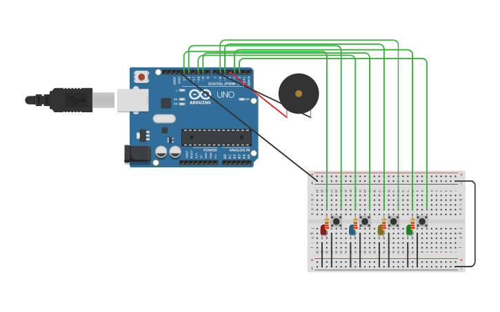 Circuit design How to make a Nice Memory Game by Arduino - Tinkercad