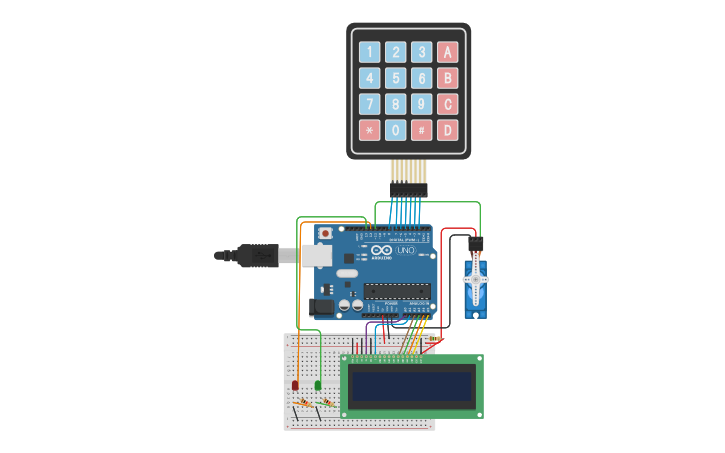 Circuit design Arduino Lock Mechanism - Tinkercad