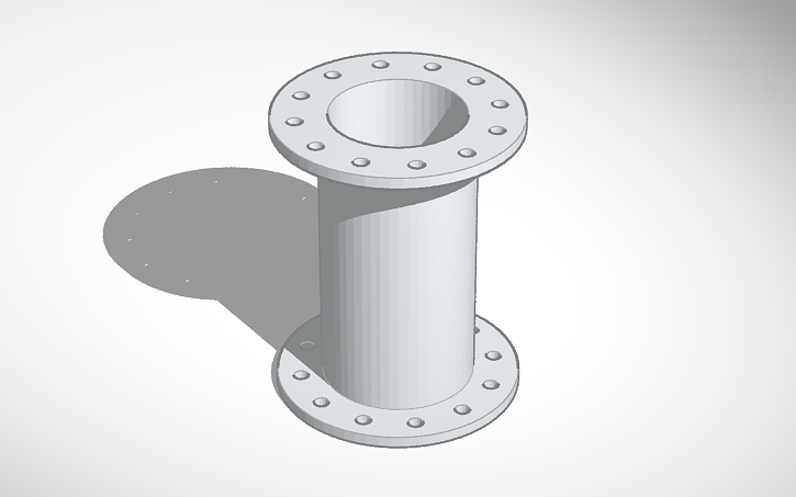 3D design Pipe with bored flanges with shape generator | Tinkercad