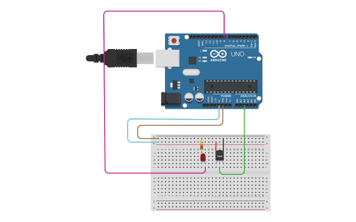 Circuit design TEMPERATURE SENSOR - Tinkercad
