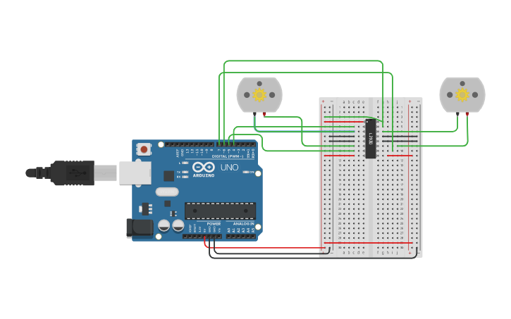 Circuit design RC car - Tinkercad