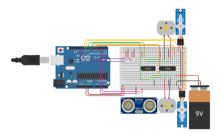 Circuit design Montaje Wall-e - Tinkercad
