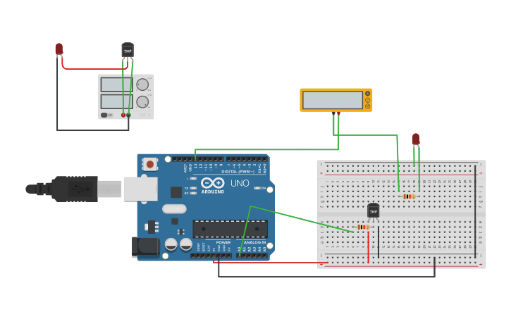 Circuit Design Temperature Sensor With Lcd Tinkercad