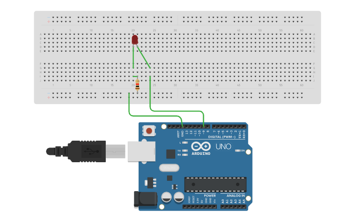 Circuit design #5 Fade an LED | Tinkercad