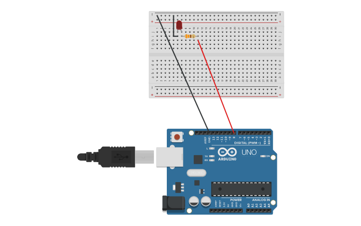Circuit design Led intermitente - Tinkercad
