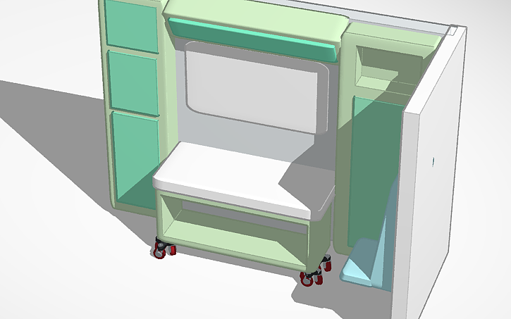 3D design air ambulance singular patient room - Tinkercad