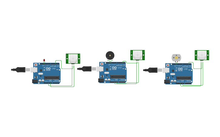 Circuit design PIR sensor (LED) - Tinkercad