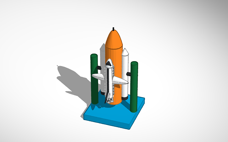 3D design Space shuttle with rocket - Tinkercad