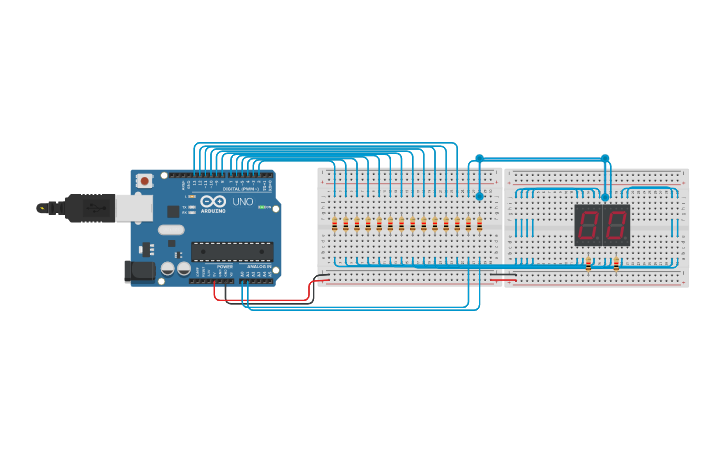 Circuit design Conversor Decimal-Hexadecimal - Tinkercad