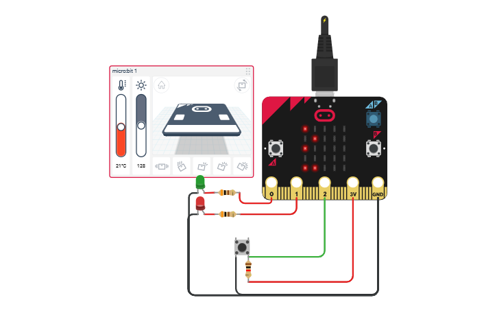Circuit design BASIC MicroBit - Tinkercad