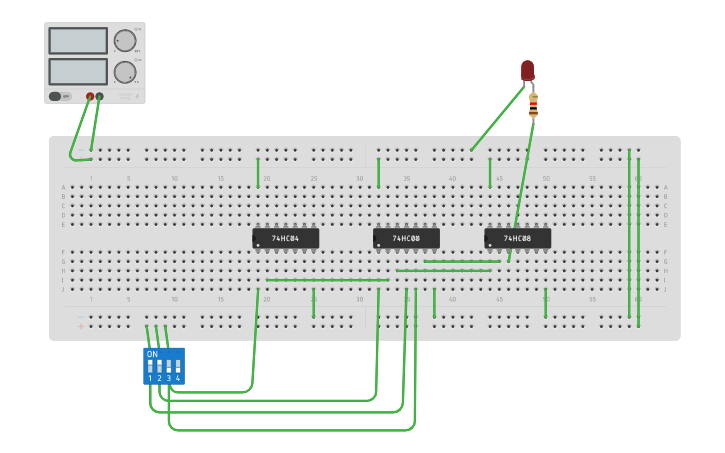 Circuit design nand and | Tinkercad