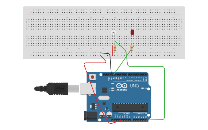 Circuit design Light Sensor Triggered LED - Tinkercad