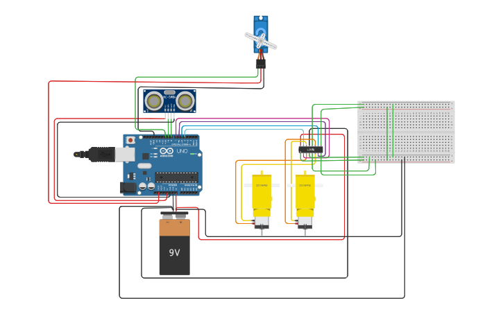 Circuit design OBSTACLES AVOIDANCE ROBOT - Tinkercad