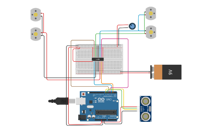 Circuit design Robot - Tinkercad