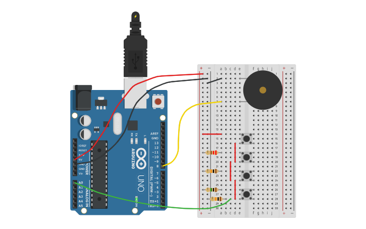 Circuit design Pract 7 | Tinkercad