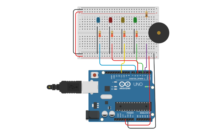 Circuit design Codigo morse - Tinkercad