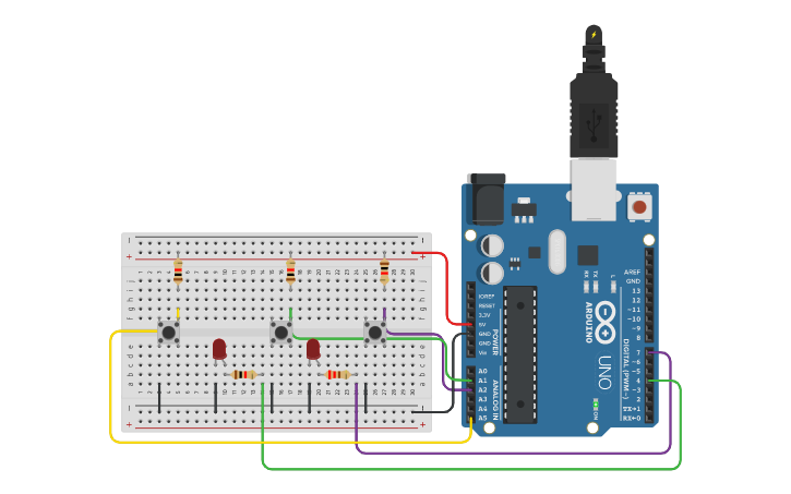Circuit design SE - Arduíno - Entrada e Saída - Tinkercad