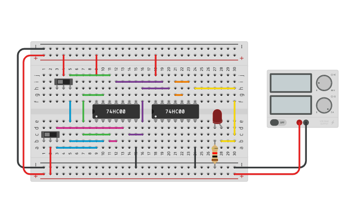 Circuit design XNOR GATE USING NAND GATE - Tinkercad