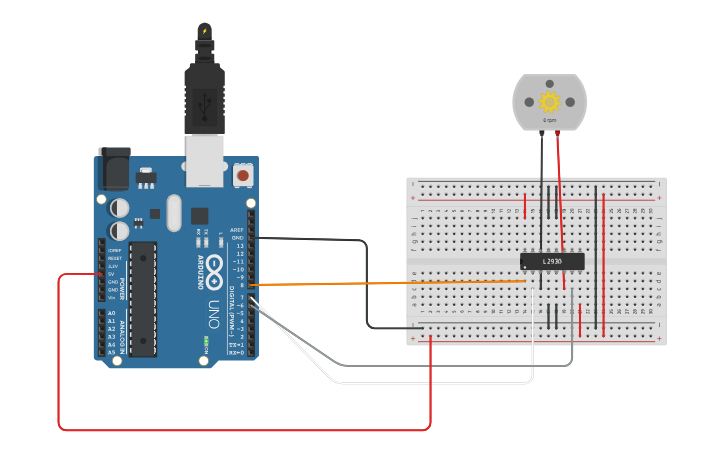 Circuit design Ligar Motor com 'M' - Tinkercad Circuit design Ligar Motor com 'M' - Tinkercad