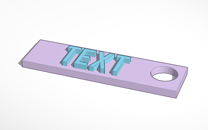 3D design Key chain TEXT | Tinkercad