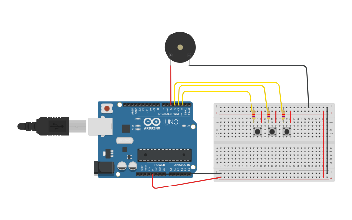 Circuit design 18 Buzzer con pulsador en Arduino | Tinkercad