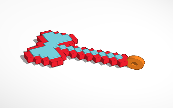 3D design Minecraft Diamond Battleaxe - Tinkercad