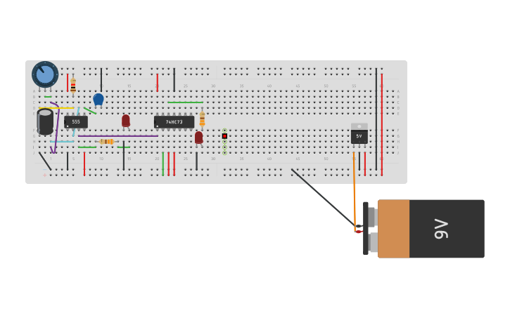 Circuit design 2D ff jk cascada | Tinkercad