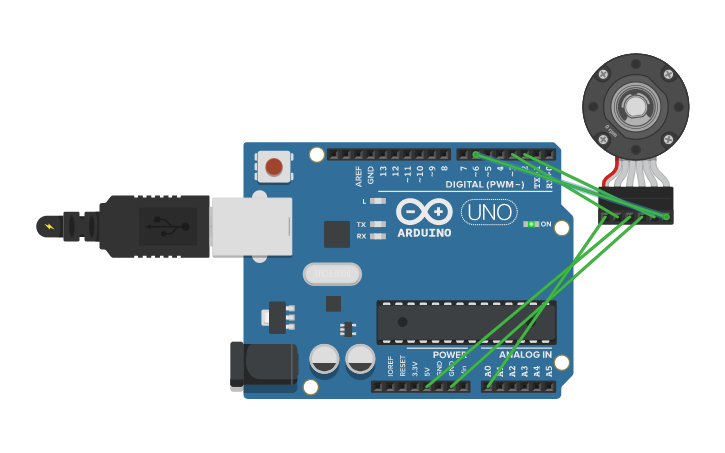 Circuit design Encoder - Tinkercad
